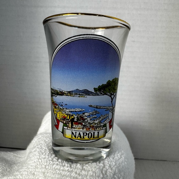Art | Napoli Scenic Glass Art With Gold Rim | Poshmark